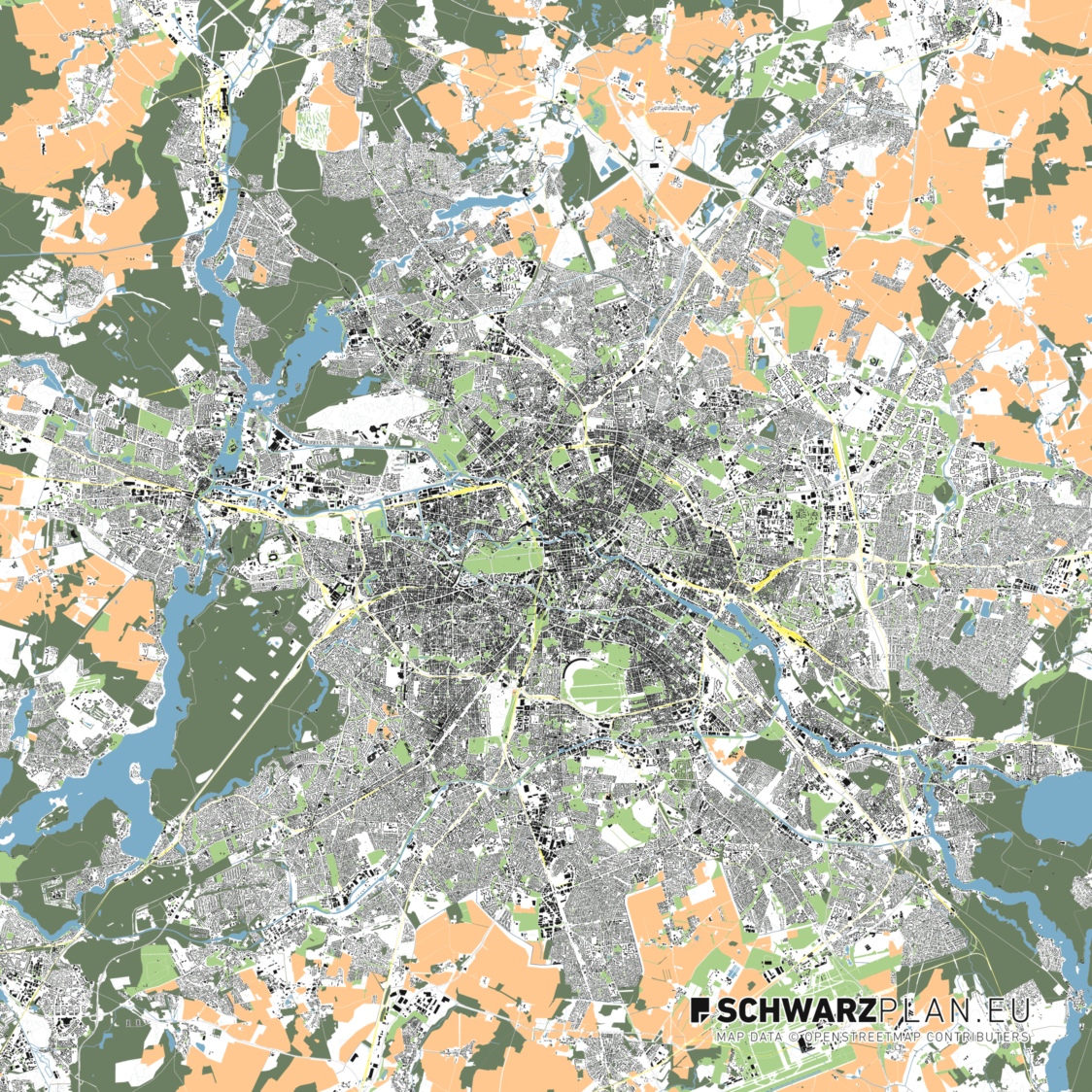 Site Plan & Figure Ground Plan of Berlin for download as PDF, DWG Plan ...