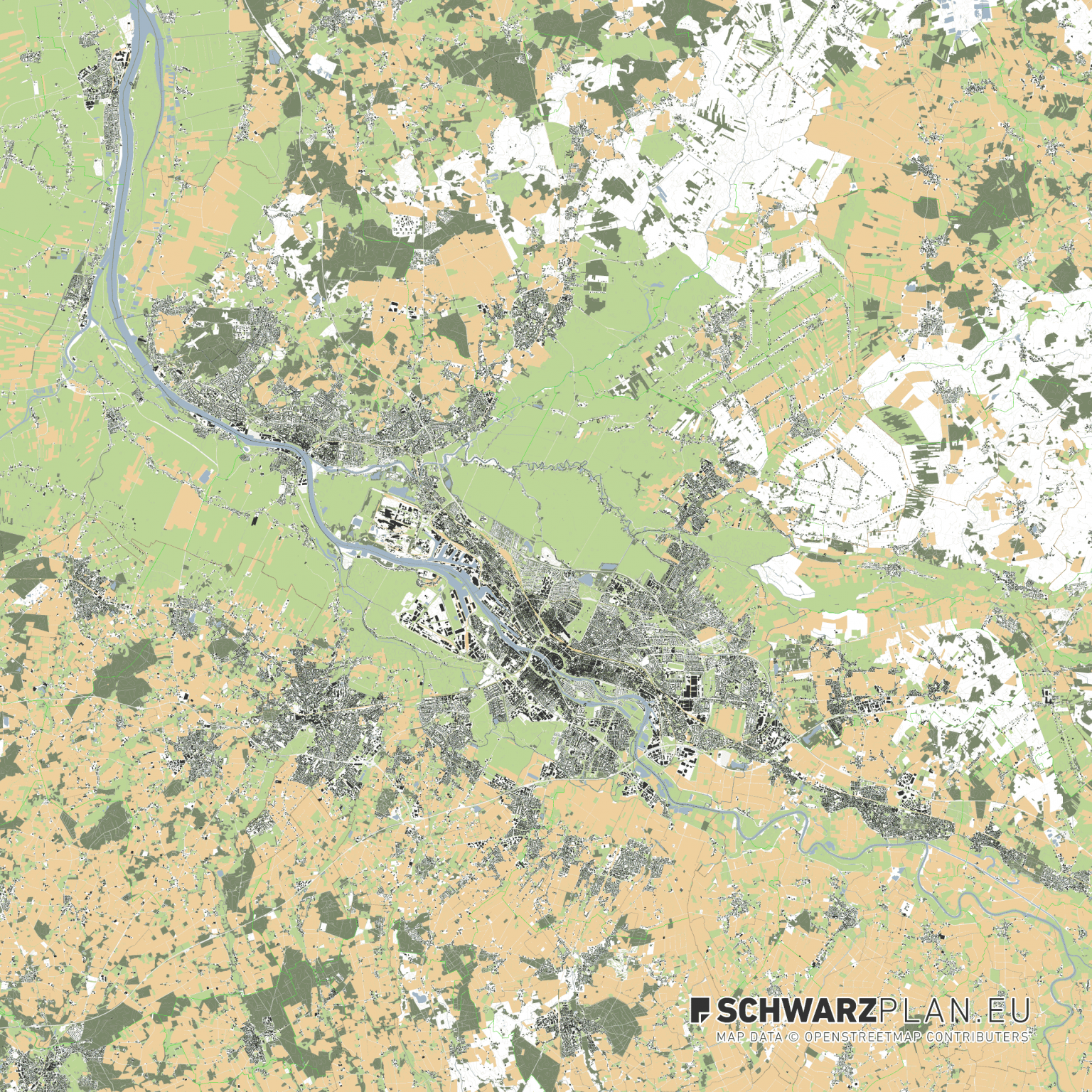 Lageplan & Schwarzplan von Warschau zum Download als PDF, DWG Plan, 1: ...