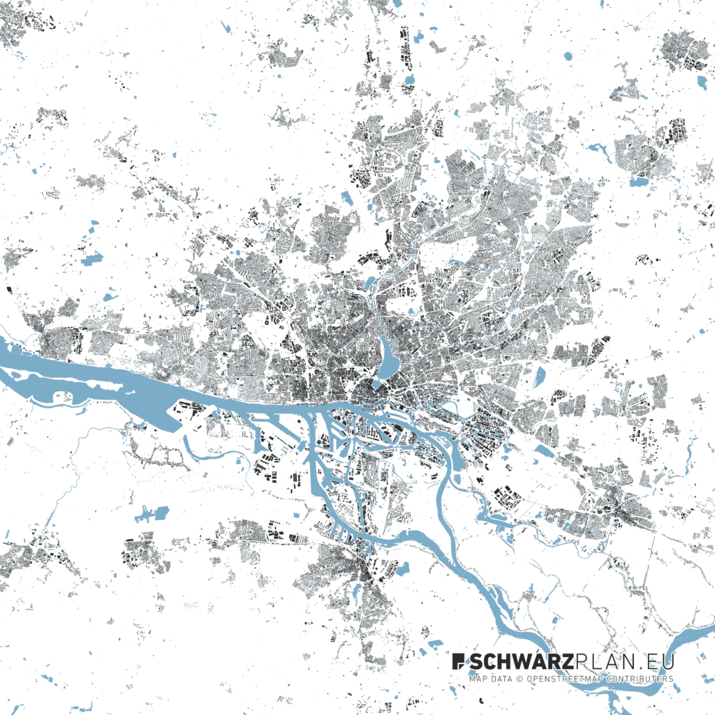 Lageplan & Schwarzplan von Berlin zum Download als PDF, DWG Plan, 1:100 000