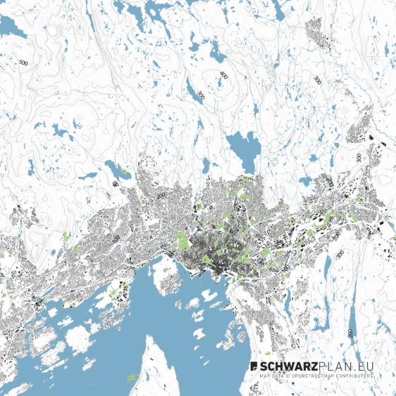 Site Plan & Figure Ground Plan of Oslo for download as PDF, DXF Plan, 1 ...