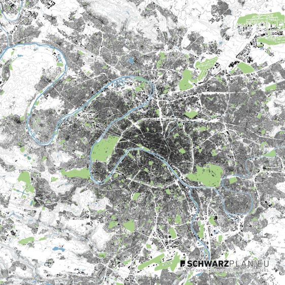 Site Plan & Figure Ground Plan of Paris for download as PDF, DWG Plan ...