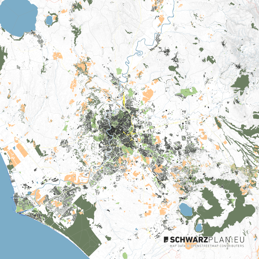 Site Plan & Figure Ground Plan of Rome for download as PDF, DWG Plan, 1 ...