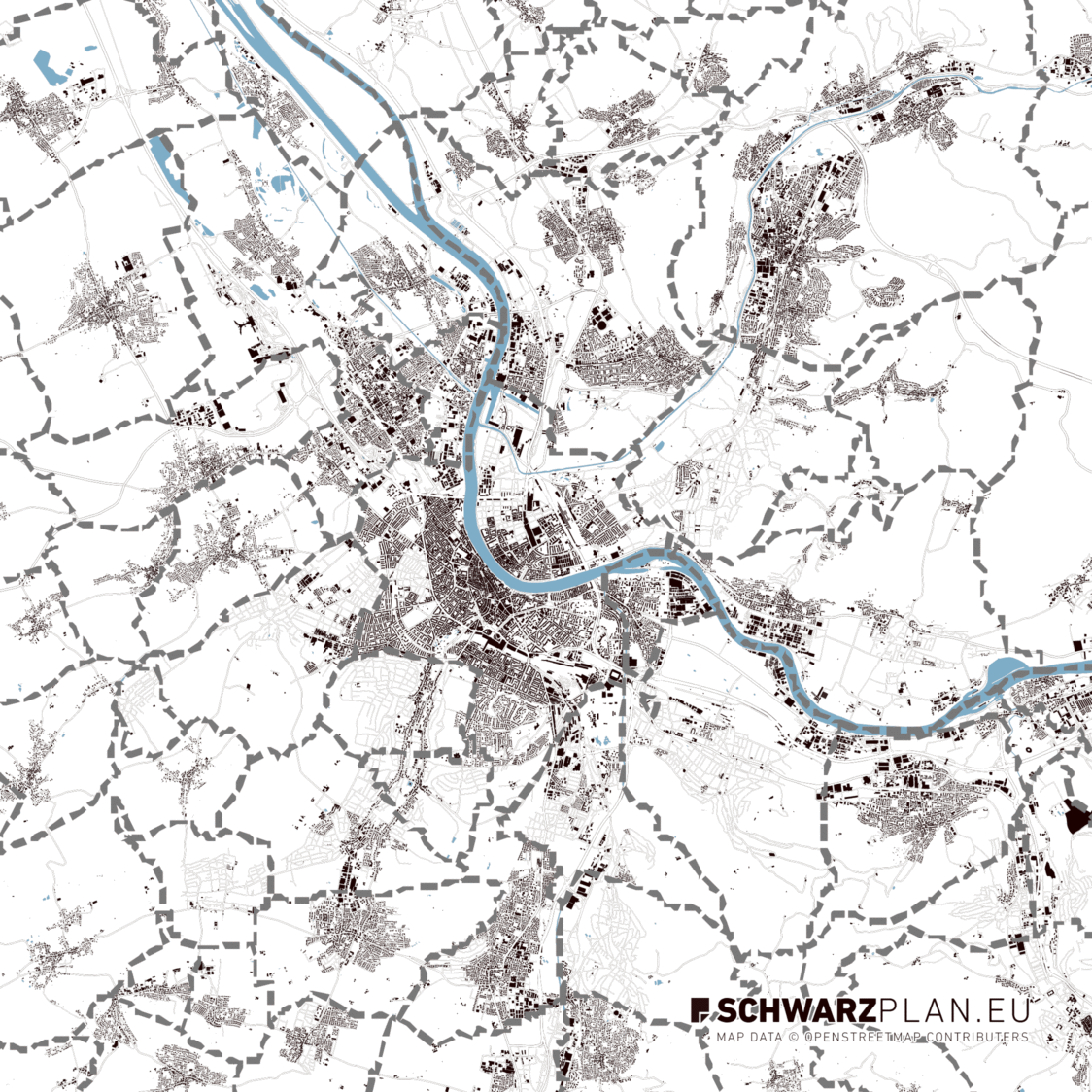 Site Plan & Figure Ground Plan of Basel - Weil am Rhein - Lörrach for ...