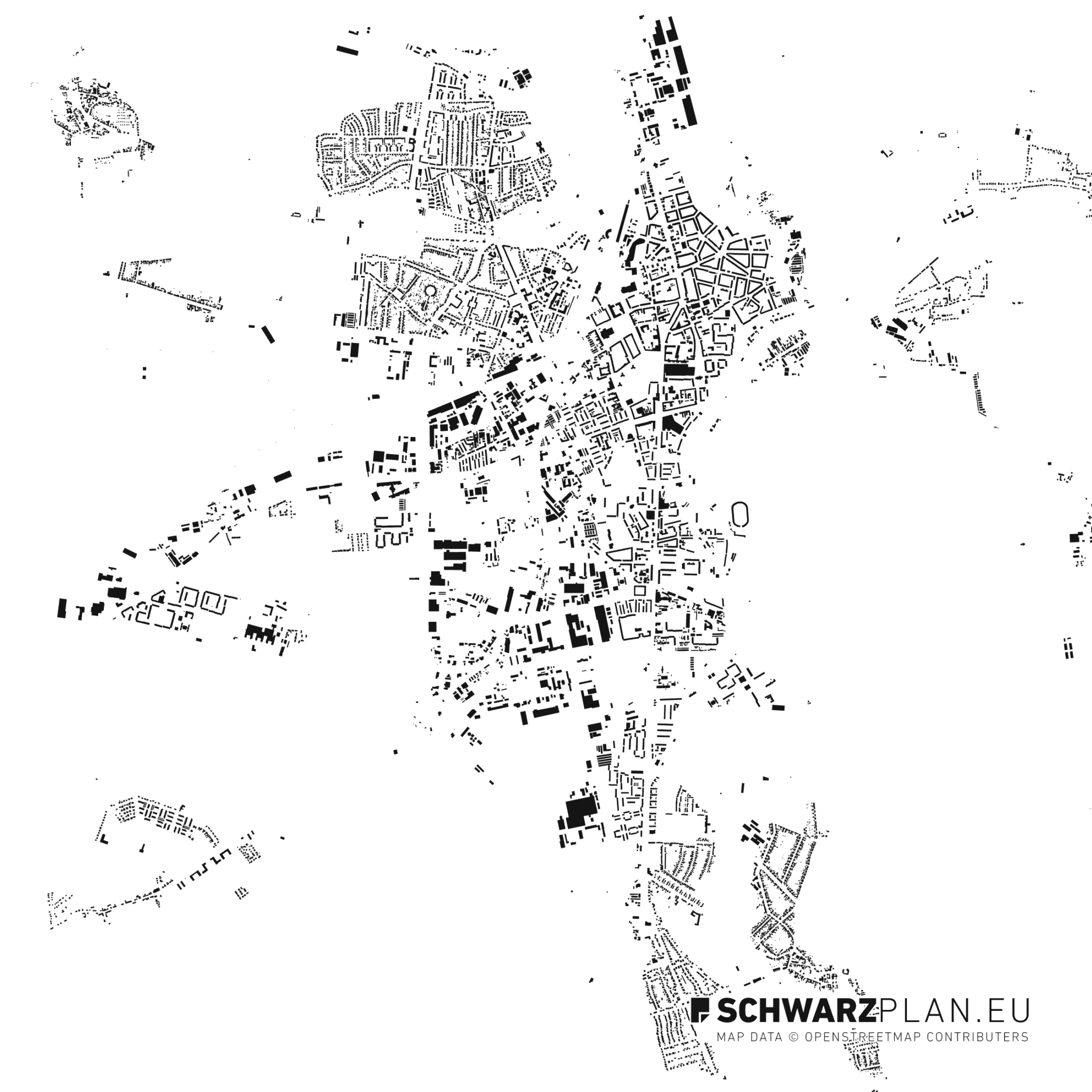 Schwarzplan & Lageplan von Dessau-Roßlau zum Download als PDF