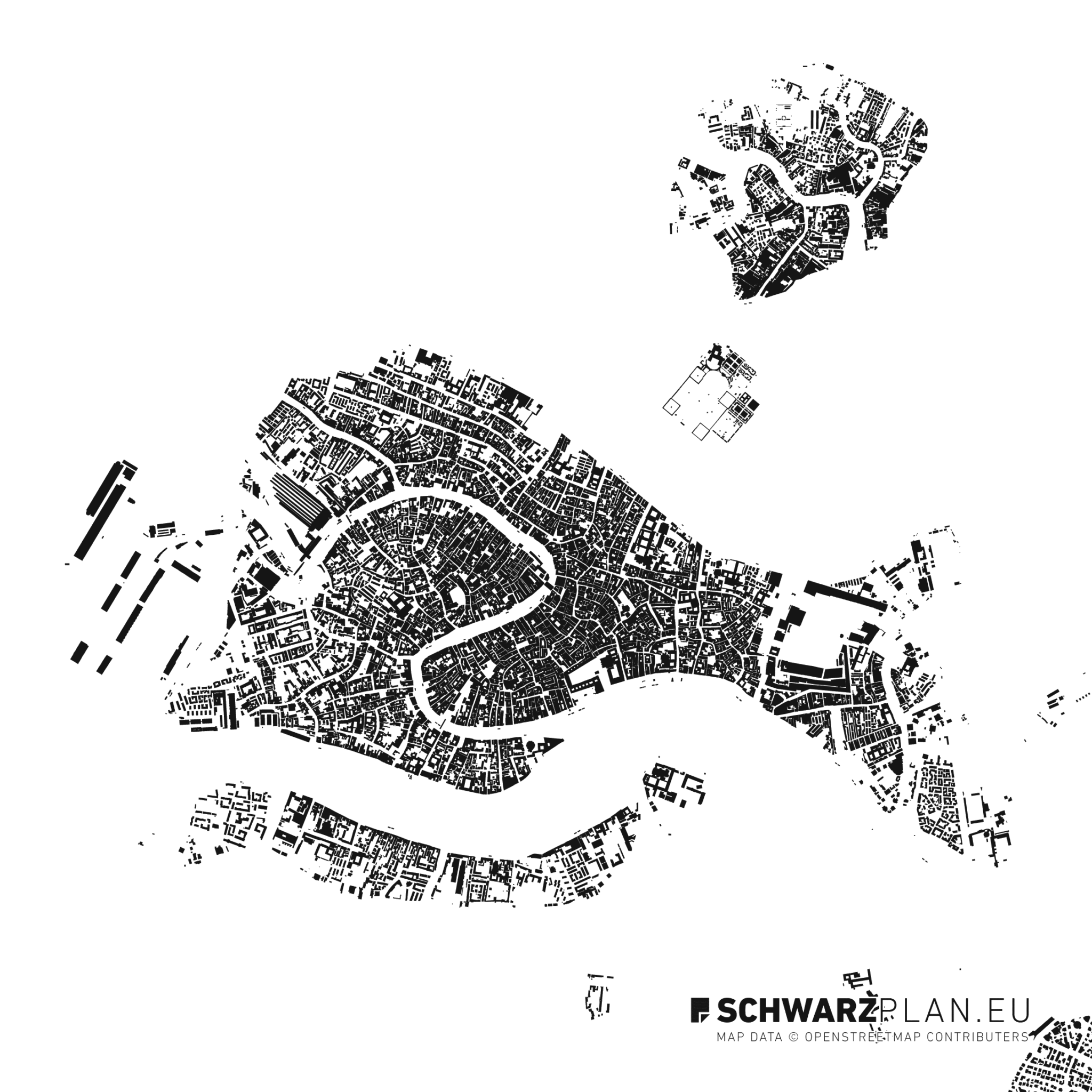 Site Plan & Figure Ground Plan of Venice for download as PDF, DWG Plan ...