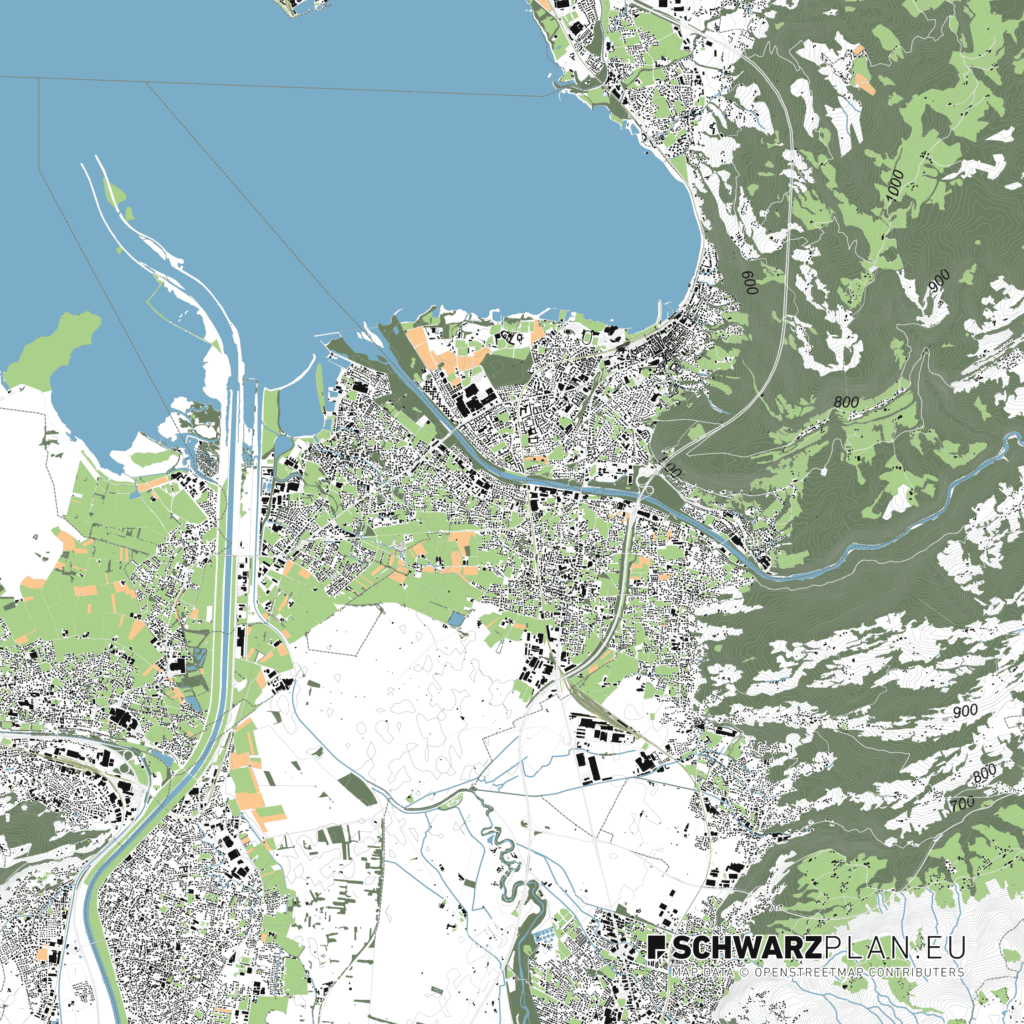 Site Plan & Figure Ground Plan of Bregenz for download as PDF, DWG Plan ...