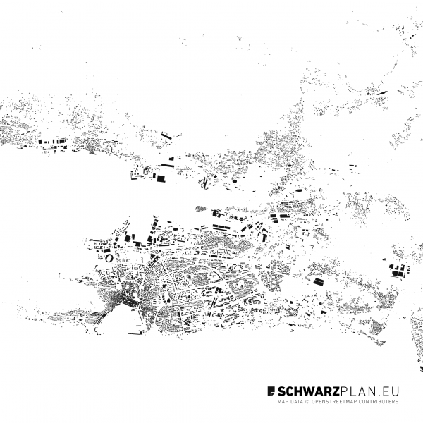 Site Plan & Figure Ground Plan of Boston for download as PDF, 1:200 000