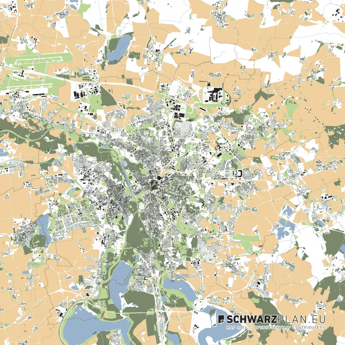 Site Plan & Figure Ground Plan of Leipzig for download as PDF, DWG Plan ...