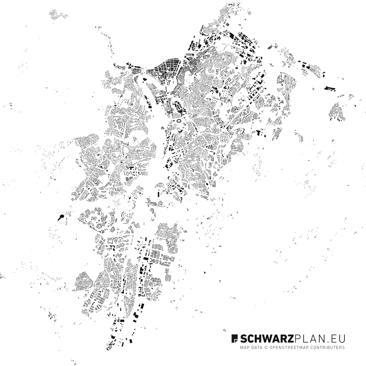 Site Plan & Figure Ground Plan of Trondheim for download as PDF, DWG ...