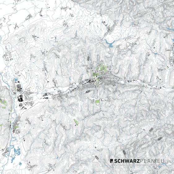 Site Plan & Figure Ground Plan of Zlín for download as PDF, 1:100 000