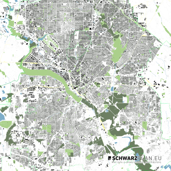 Site Plan & Figure Ground Plan of Dallas for download as PDF, DWG Plan ...