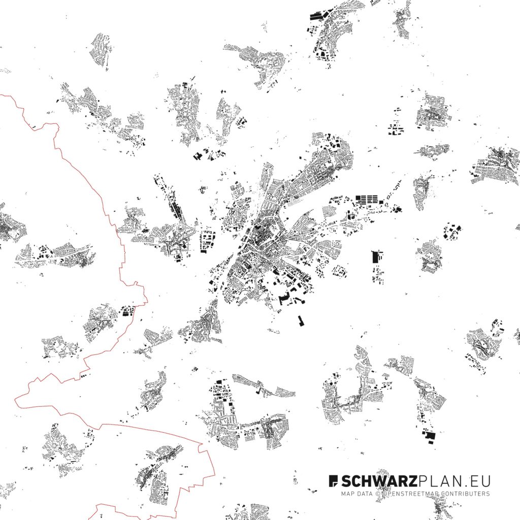 Site Plan & Figure Ground Plan of Gießen for download as PDF, DWG Plan ...